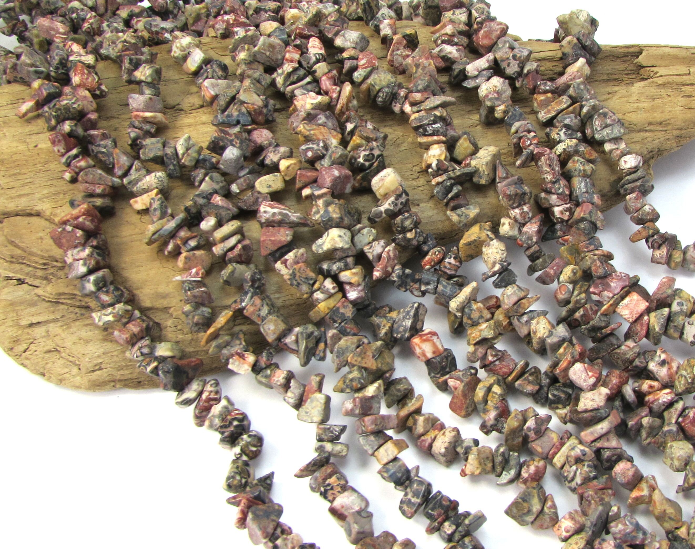 Leopardskin Jasper Chips, 4-8mm Natural Chips, 34" Inch Strand, Item ...