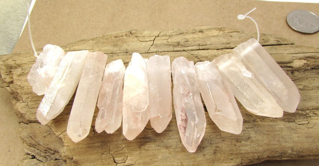 Quartz Crystal Points, Peach / White / Clear Crystal Points, 4" Inch ...