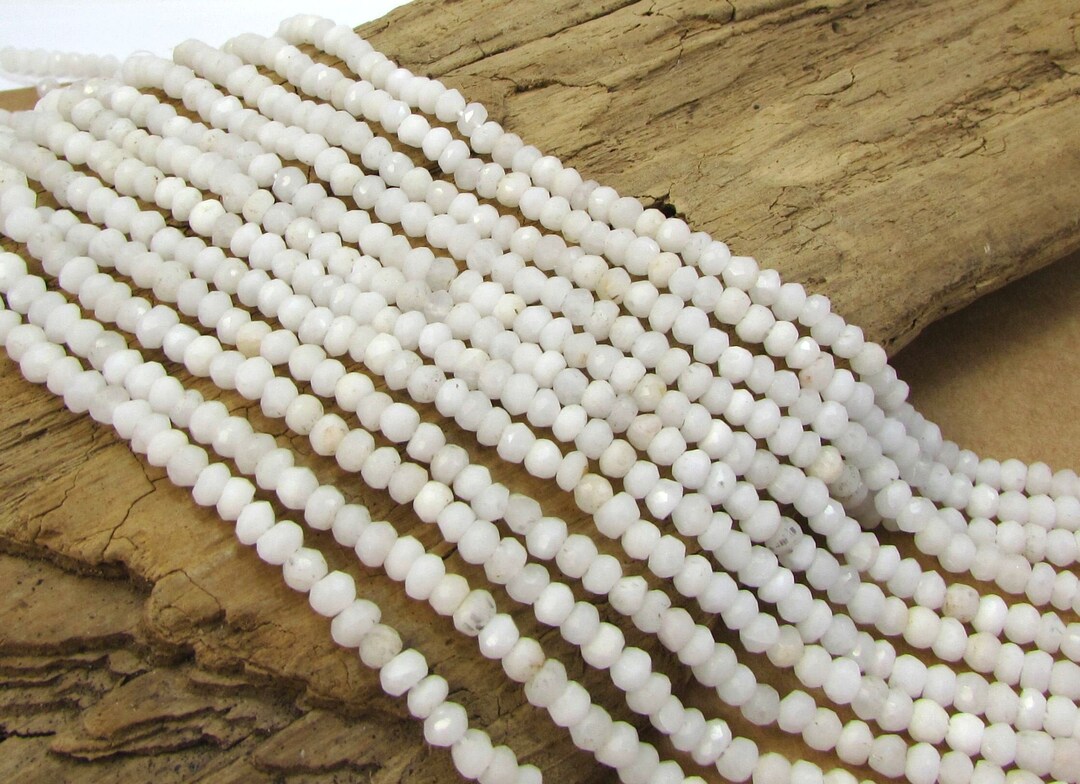 Snow Quartz Beads, Natural 3x2mm-4x3mm Hand-cut Faceted White Snow ...