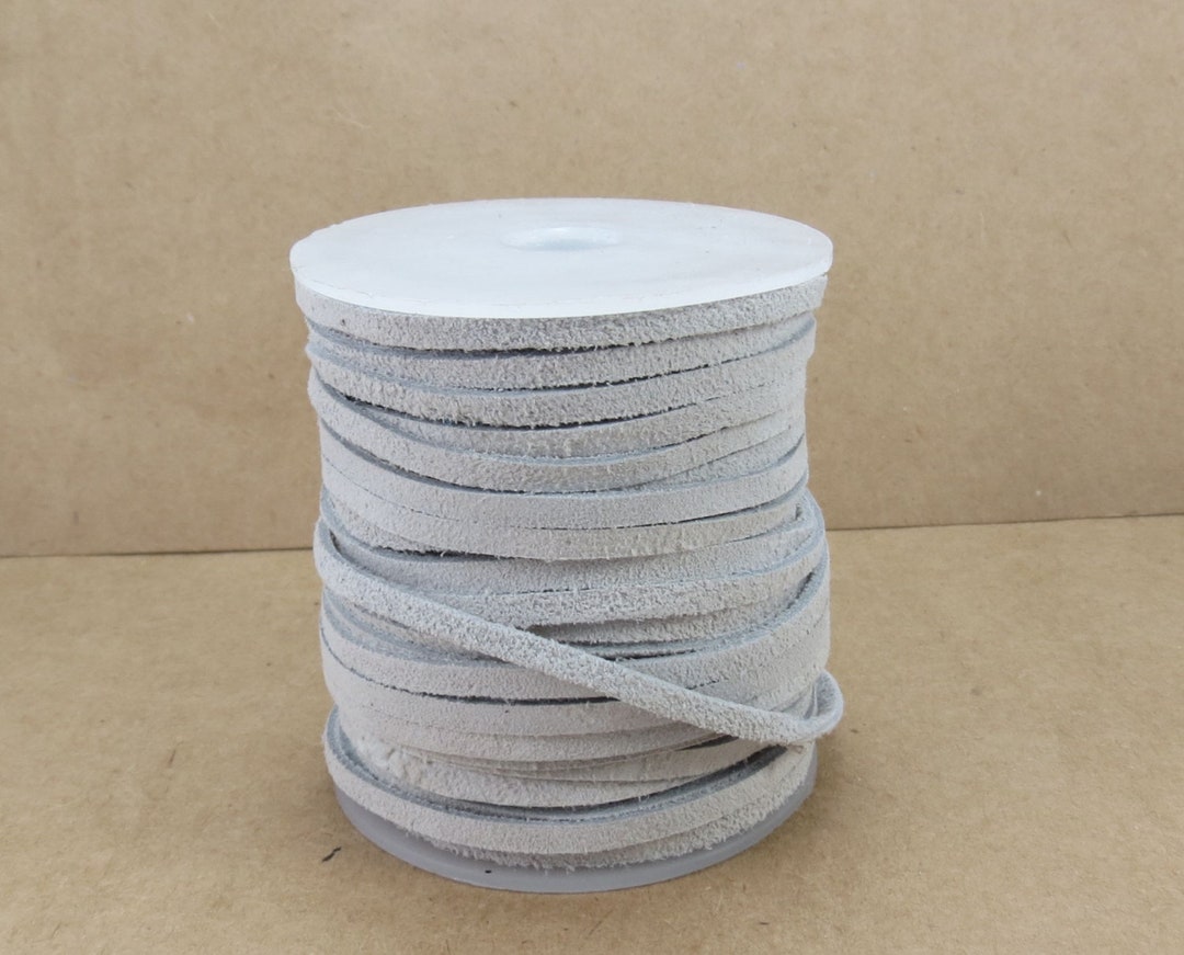 Gray Suede Leather Cord, 3-4mm Lace Cord, Four (4) Yards Cord, Item ...