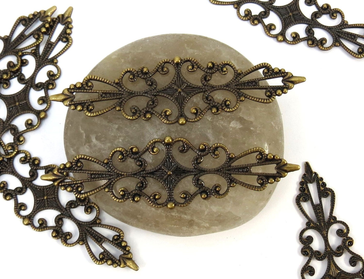 Filigree Wrap Components Ten 10 Antiqued Brass Bendable | Etsy