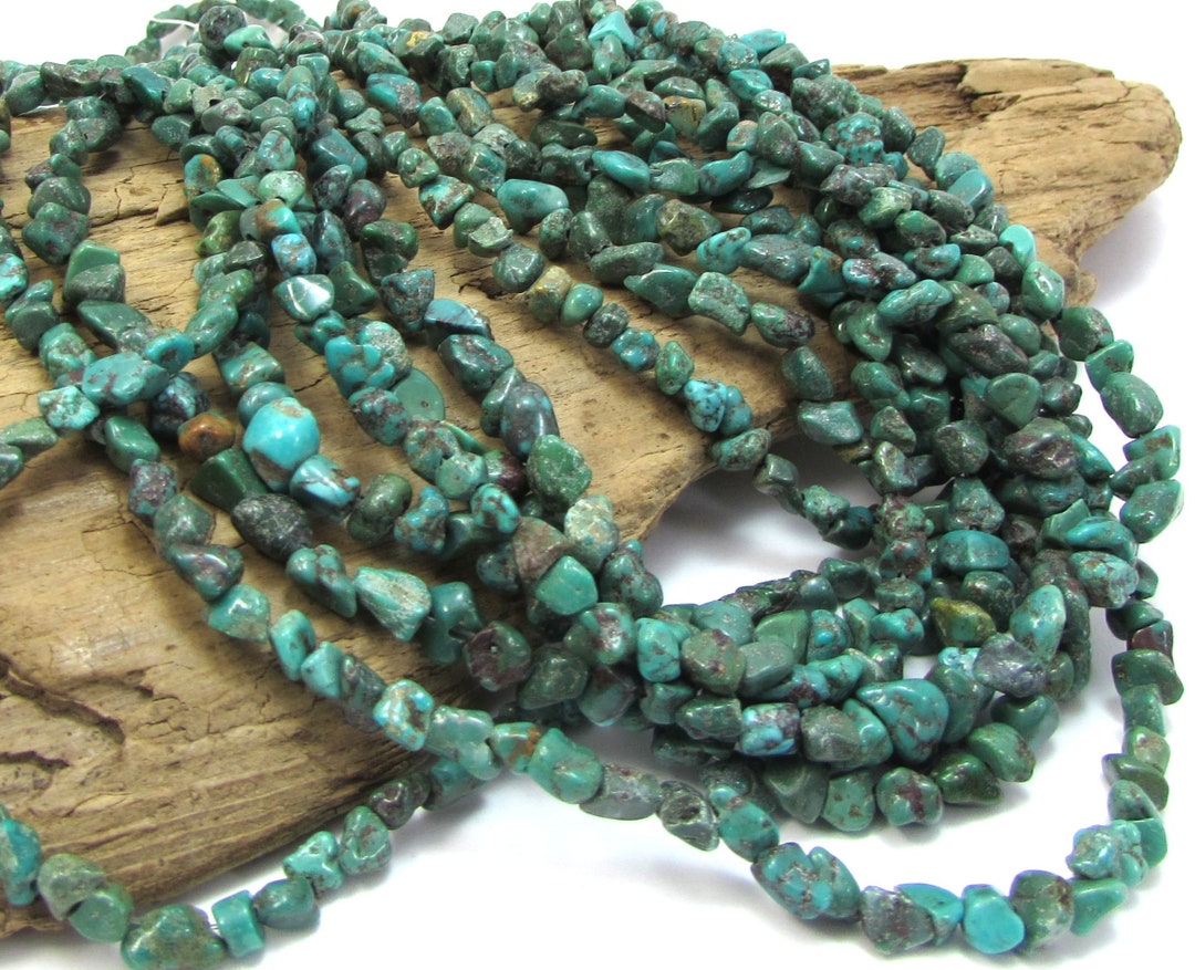 Turquoise Pebbles, Mini Turquoise Beads, 16" Inch Strand, Beading ...