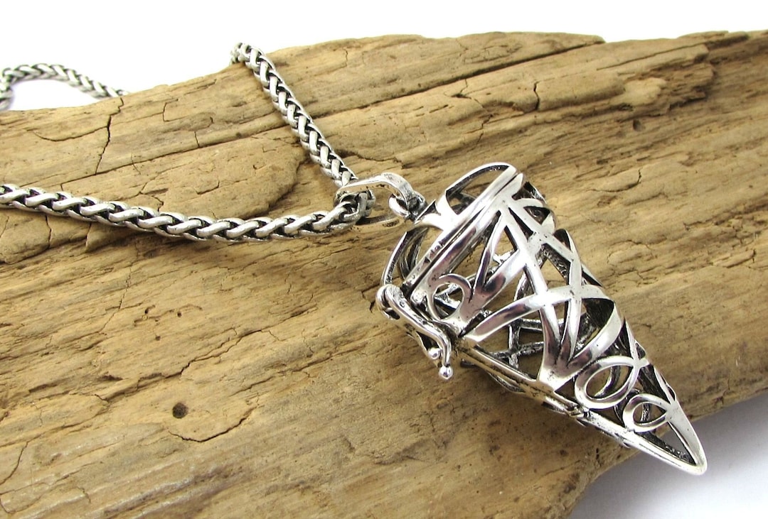 Cage Pendant Necklace, 43x22mm Cage With Safety Latch, Custom Length 3 ...