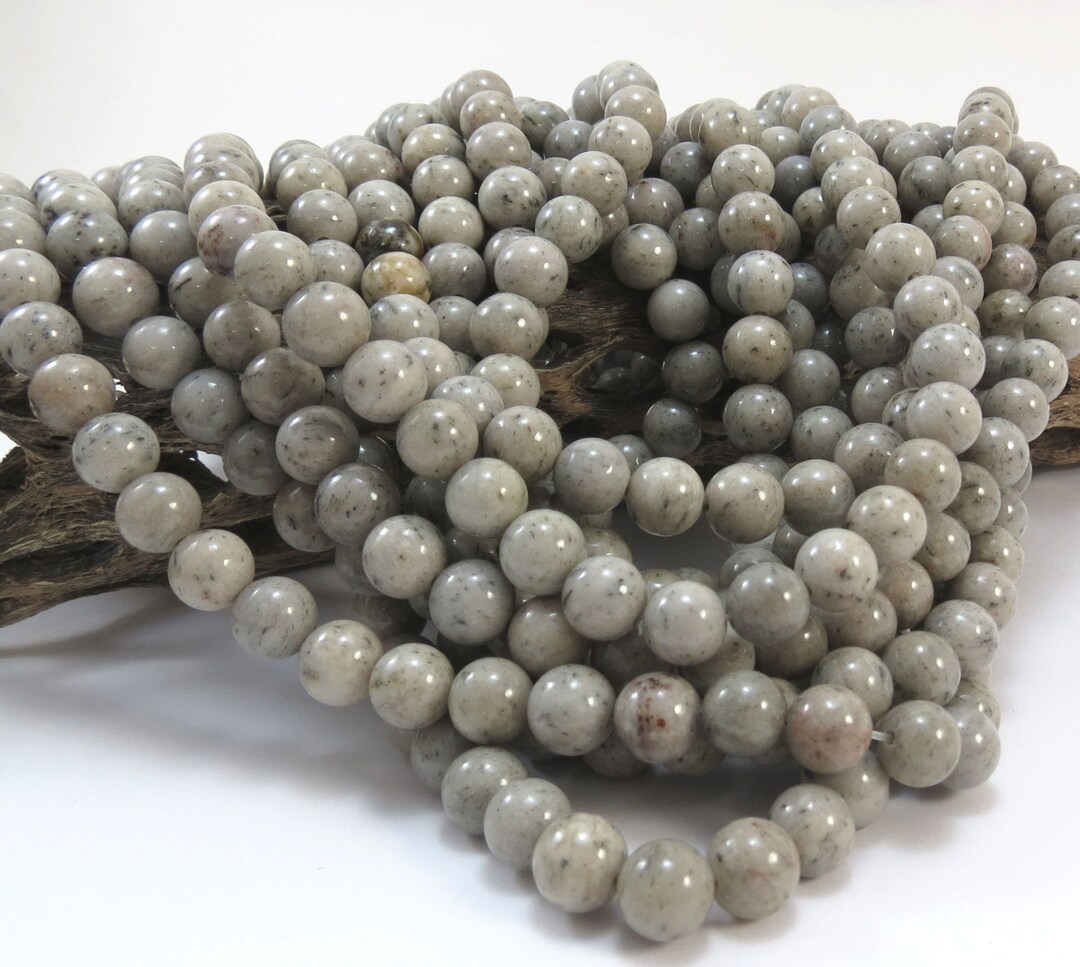 Grey Feldspar Beads, 8mm Natural Grey Beads, 16 Inch Strand, Beading ...
