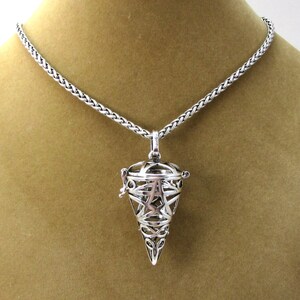 Cage Pendant Necklace, 43x22mm Cage With Safety Latch, Custom Length 3 ...