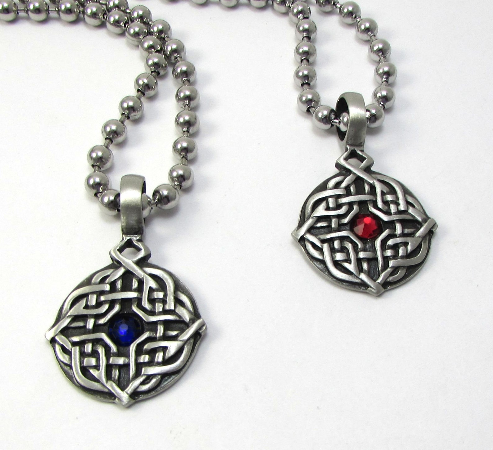 Celtic Knot Necklace 39x25mm Celtic Knot With 5mm Swarovski - Etsy
