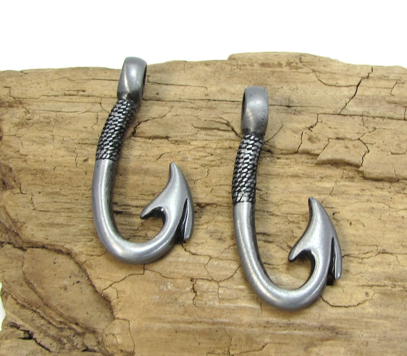 Hook Pendant 44x18mm Double Sided Hook With Rope Design - Etsy