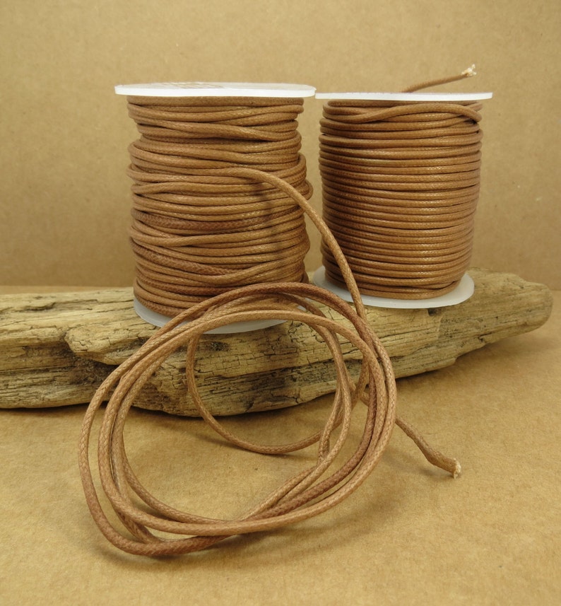 2mm Brown Waxed Cotton Cord Light Brown Cotton Cord 25 | Etsy