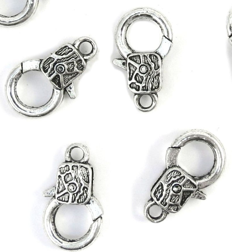 Lobster Claw Clasps, Eight (8) Fancy Silver Lobster Clasps, Jewelry ...