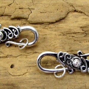 Fancy S-hook Double Sided Clasps, Four (4) Antique Silver S-hook Clasp ...
