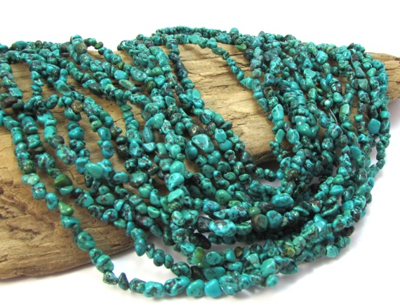 Turquoise Pebbles Dark Blue/green Small Turquoise Beads | Etsy