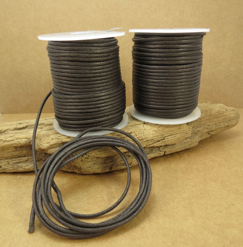 Brown Cord 2mm Brown Waxed Cotton Cord 25 Meter Brown Cord | Etsy