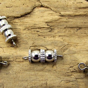 Fancy Double Barrel Clasps, Four (4) 12x6mm Silver Finish Brass Clasps ...