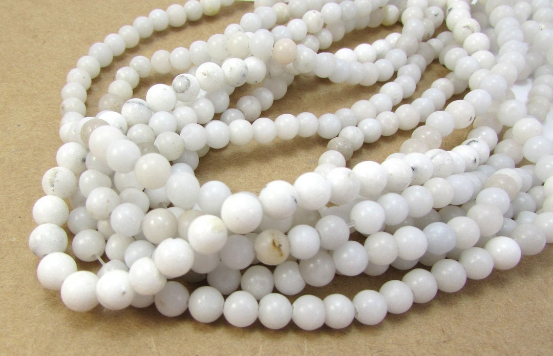 6mm Grey Quartz Beads, Natural Cream & Snow Quartz, 6mm Quartz Beads ...