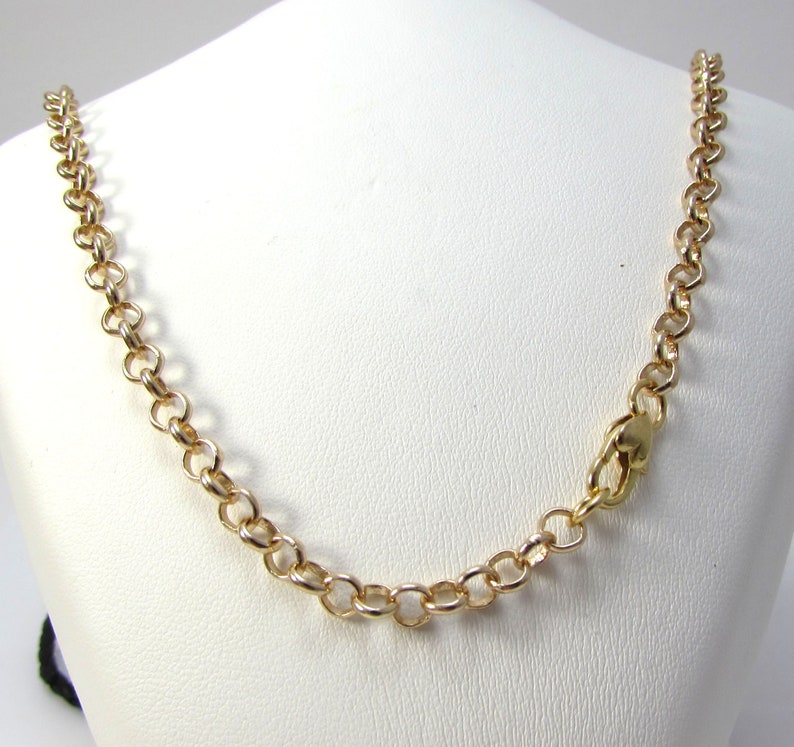 Rolo Chain Necklace 5mm Soldered Link Rolo Chain Gold Plated - Etsy