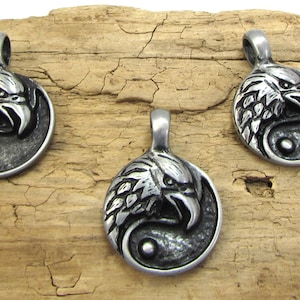 Yin Yang Eagle Pendant, 36x24mm Eagles Head Pendant, Jewelry Supplies ...