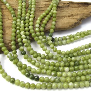6mm Green Serpentine Beads, Natural Green Beads, 16" Inch Strand, Item ...