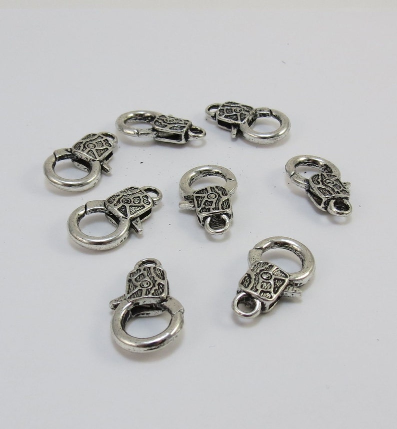 Lobster Claw Clasps Eight 8 Fancy Silver Lobster Clasps - Etsy