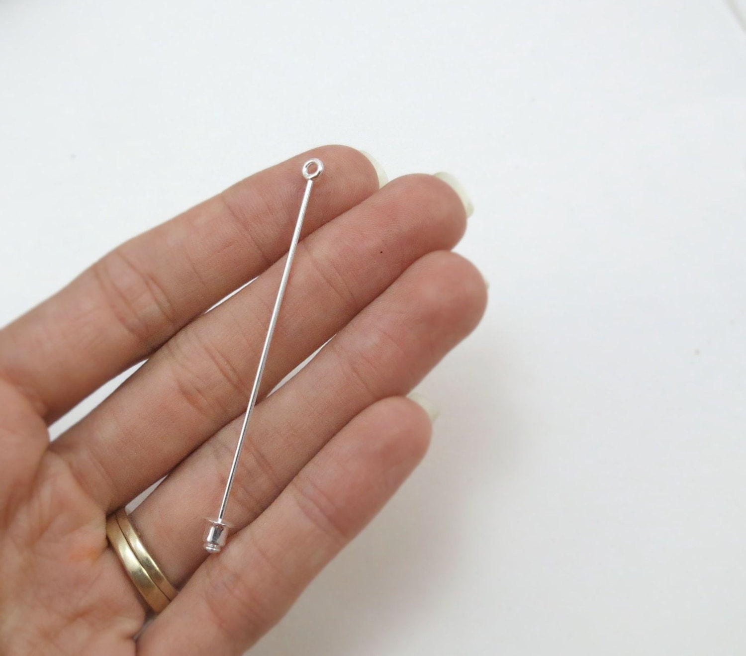 Brooch Pins, Silver Stick Pin, Ten (10) Silver Plated Brass Brooch Pins ...