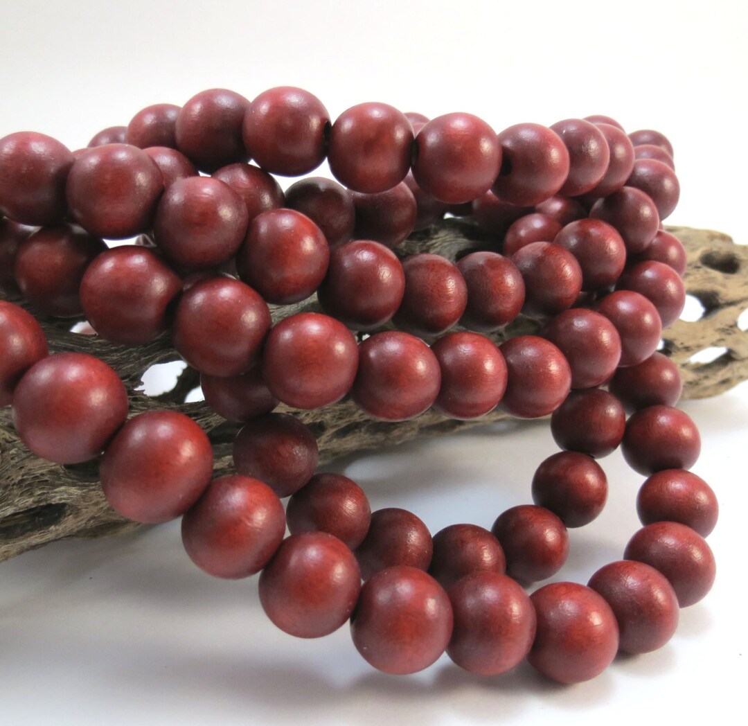 12mm Rust Brown Wood Beads, Two 2 16 Inch Strands, 12mm Brown Wood ...