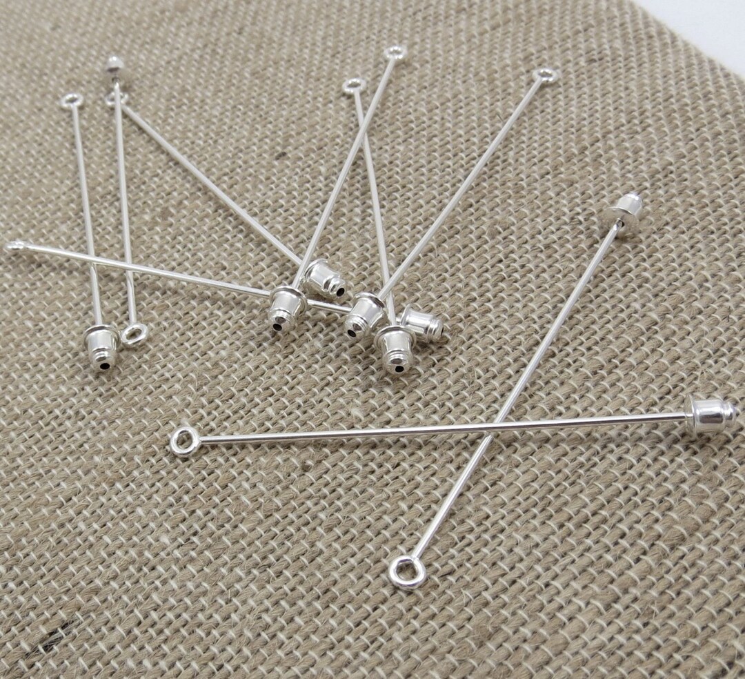 Brooch Pins Silver Stick Pin Ten 10 Silver Plated Brass - Etsy