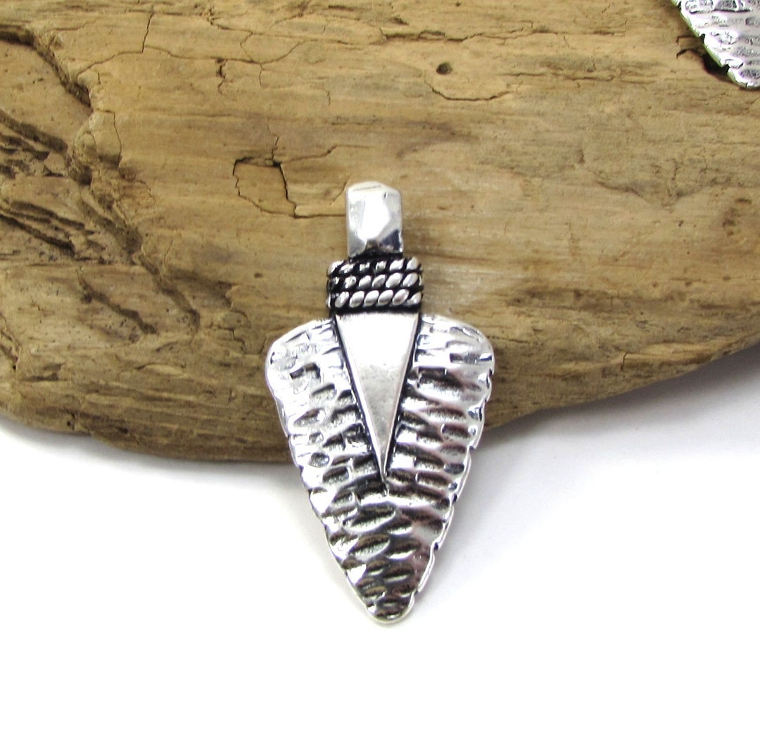 Arrowhead Pendant, 43x22mm Double-sided Hammered Arrowhead, Arrow ...