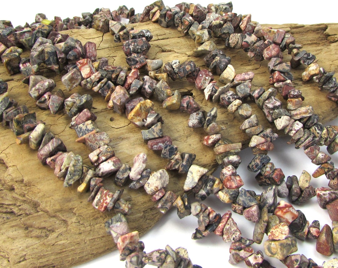 Leopardskin Jasper Chips, 4-8mm Natural Jasper Chips, 34" Inch Strand ...
