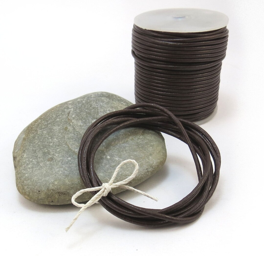 2mm Brown Leather Cord, Four (4) Yards Dark Chololate Brown Leather ...
