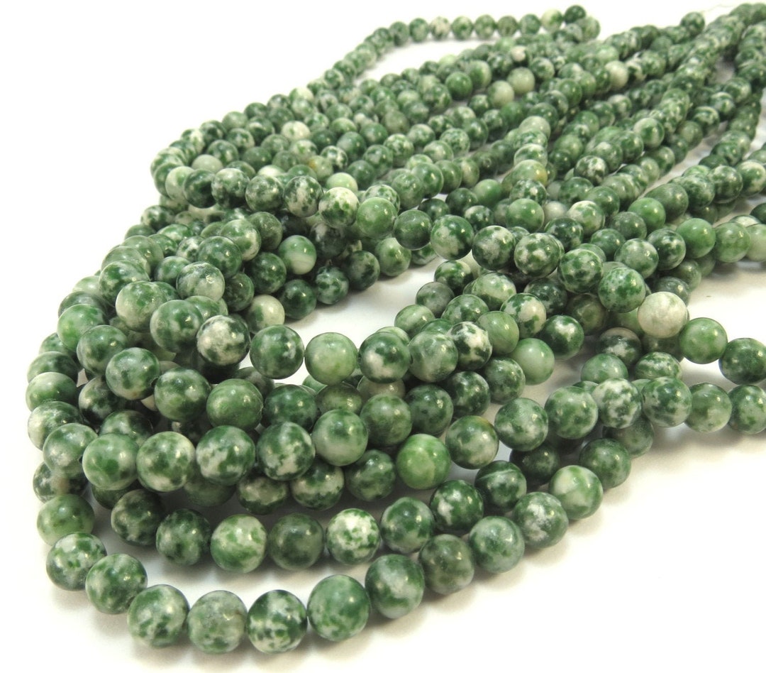6mm Tree Agate Beads, Natural 6mm Green Agate Beads, 16 Inch Strand ...