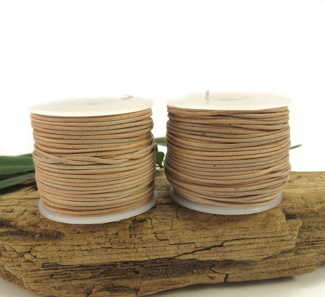 1mm Natural Leather Cord, 25 Yard Spool, 1mm Tan Leather Cord, Leather ...