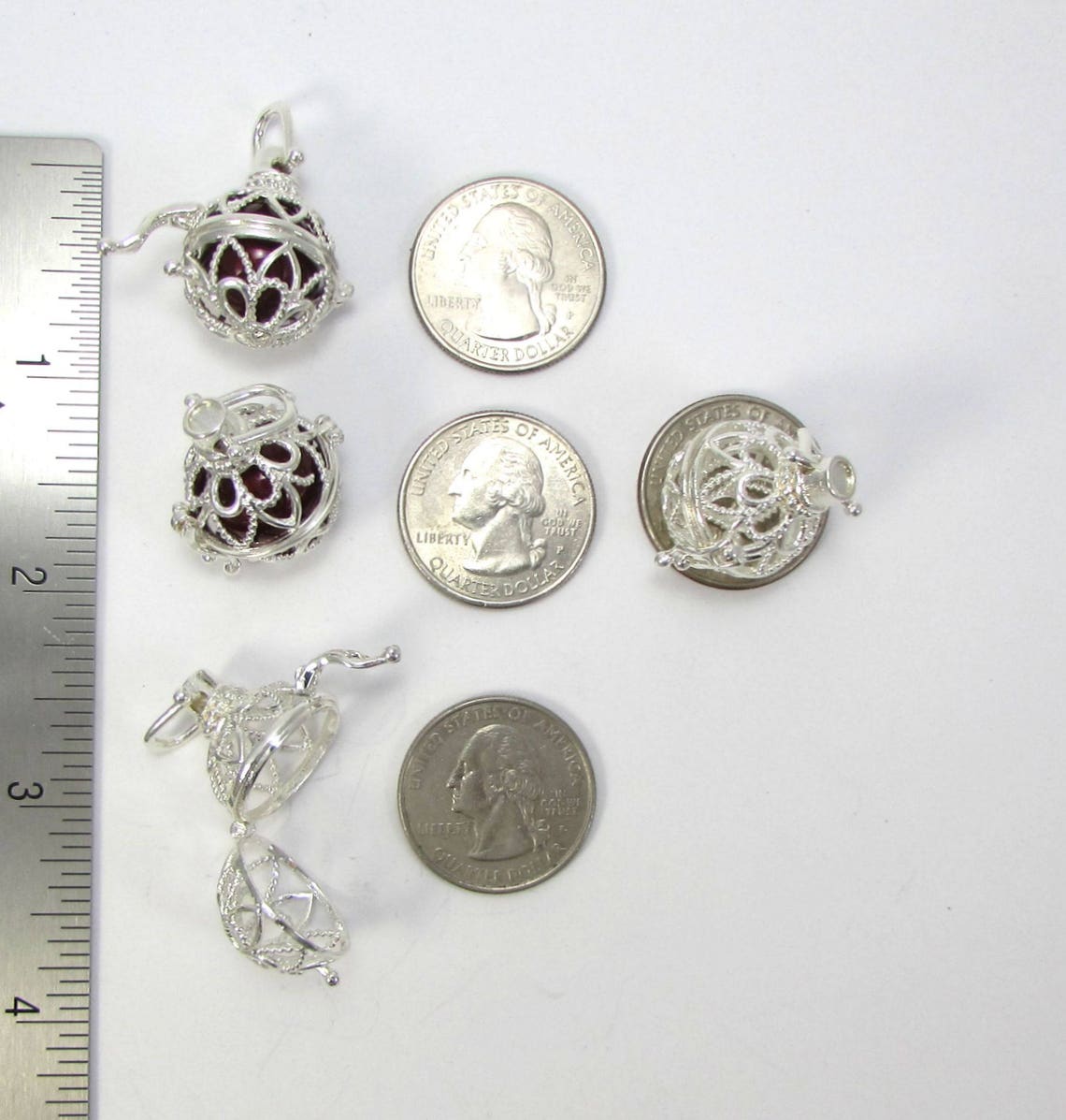Cage Necklace, 24x18.5mm Cage Pendant, 4mm Silver Rolo Chain, Item ...
