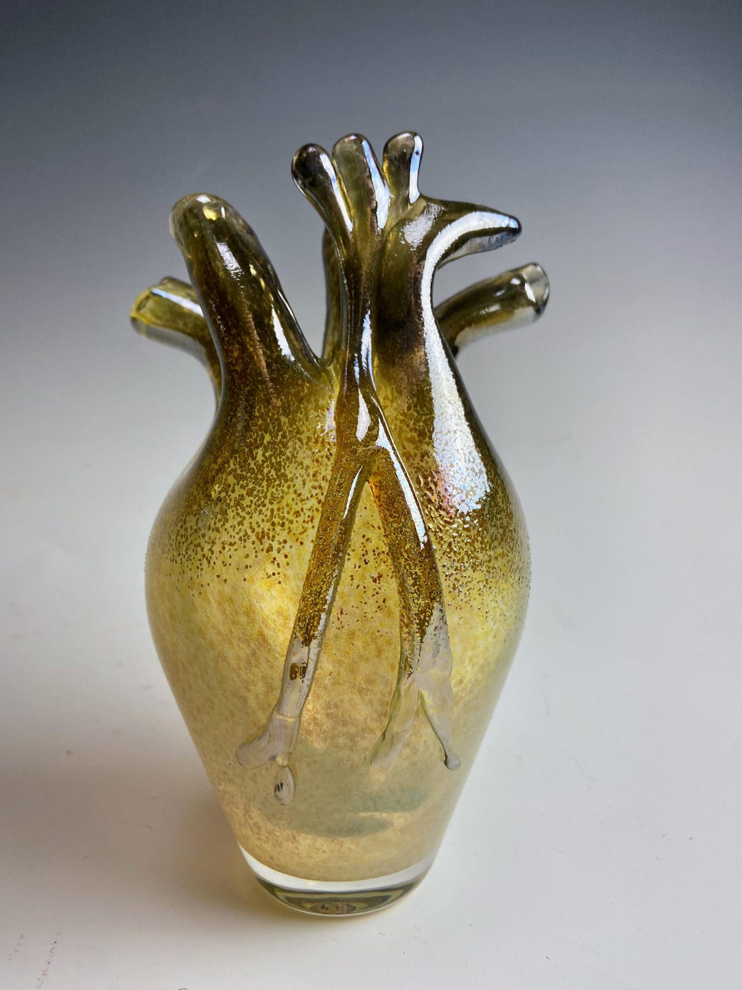 Hand Blown Golden Glass Anatomical Heart, Cardiologist, Doctor Gift ...