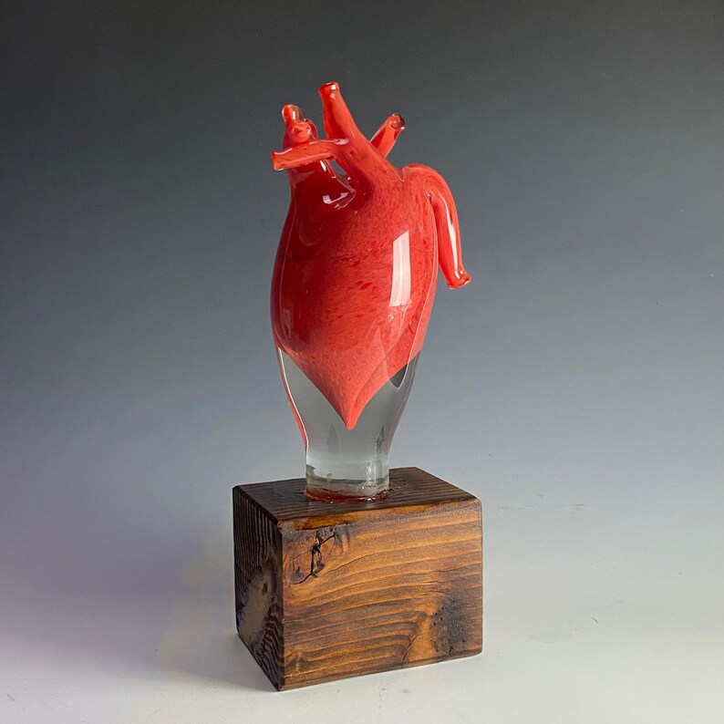 Solid Hand Blown Glass Heart With Interior Chambers - Etsy