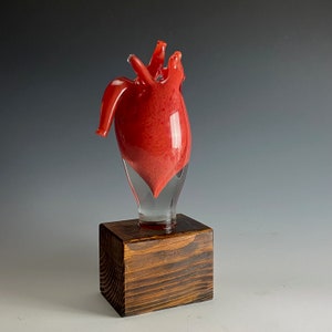 Solid Hand Blown Glass Heart With Interior Chambers - Etsy
