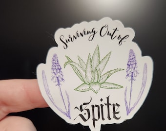Surviving Purely Out of Spite Tumbler Sticker Free Shipping Stickers ...