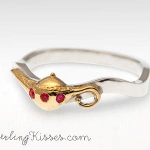 Magic Lamp Ring With Rubies or Genuine Diamonds in Sterling Silver and ...
