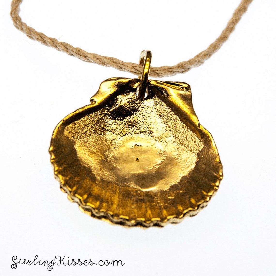 Seashell Necklace Cast in Brass From a Real Shell Large Over 1 Inch - Etsy