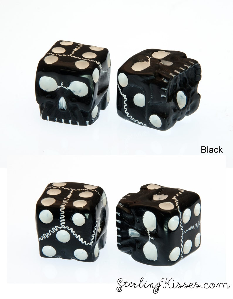 Skull Dice Pair Colors 6 Sided D6 DnD Bone Unique Custom | Etsy