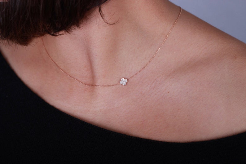 14k-gold-four-leaf-clover-necklace-asimetrical-necklace-etsy