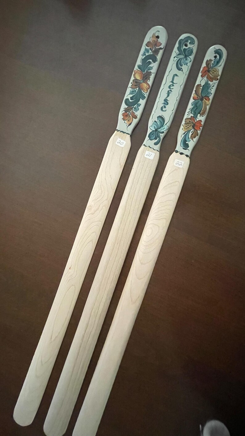Lefse Stick With Traditional Style Hand Painted Rosemaling - Etsy