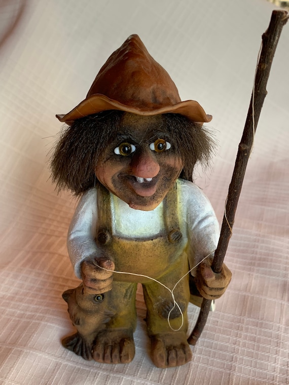Nyform Fisherman in Overalls Troll 802 Born in 1990 in Tynset - Etsy
