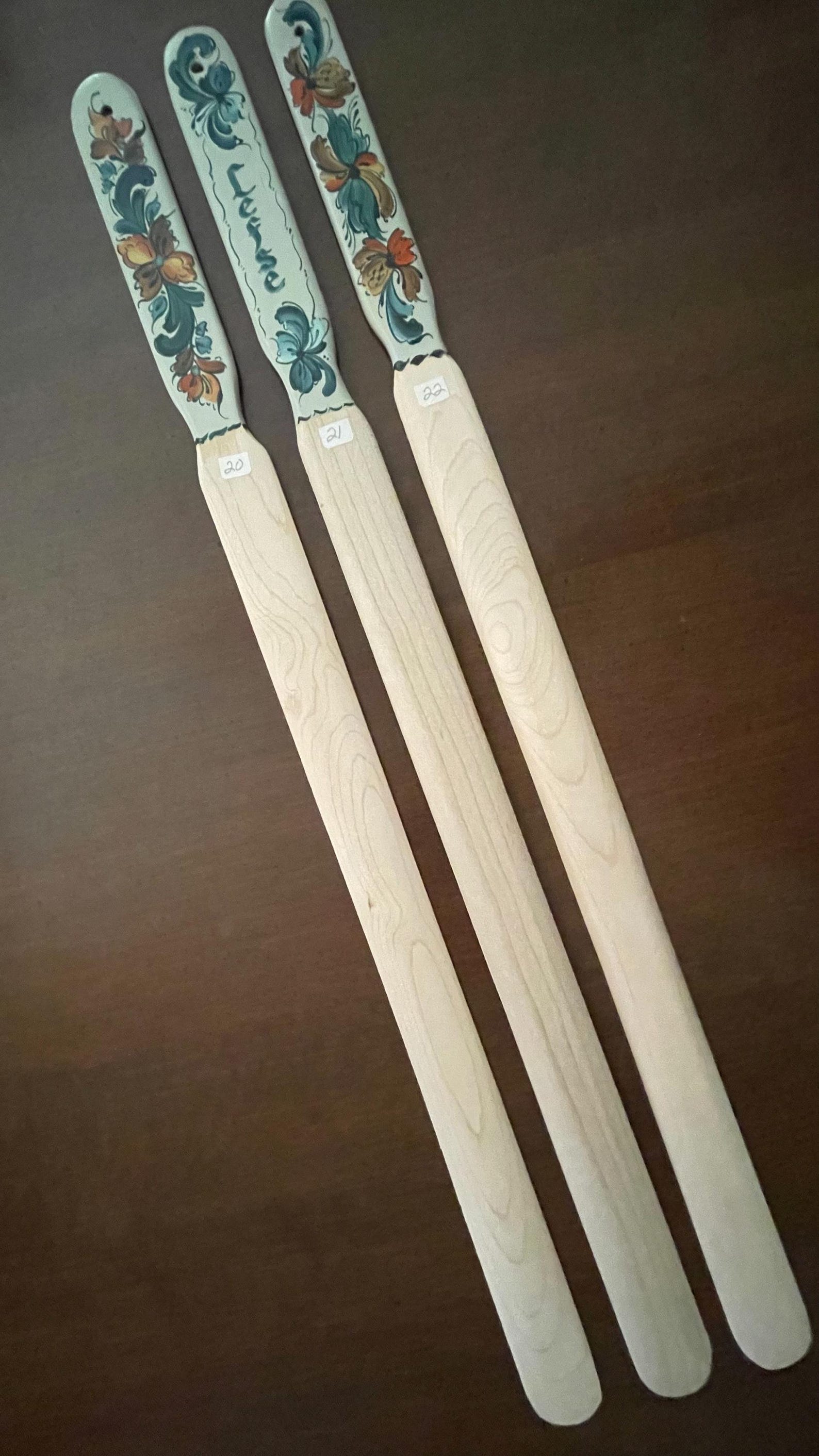 Lefse Stick With Traditional Style Hand Painted Rosemaling - Etsy