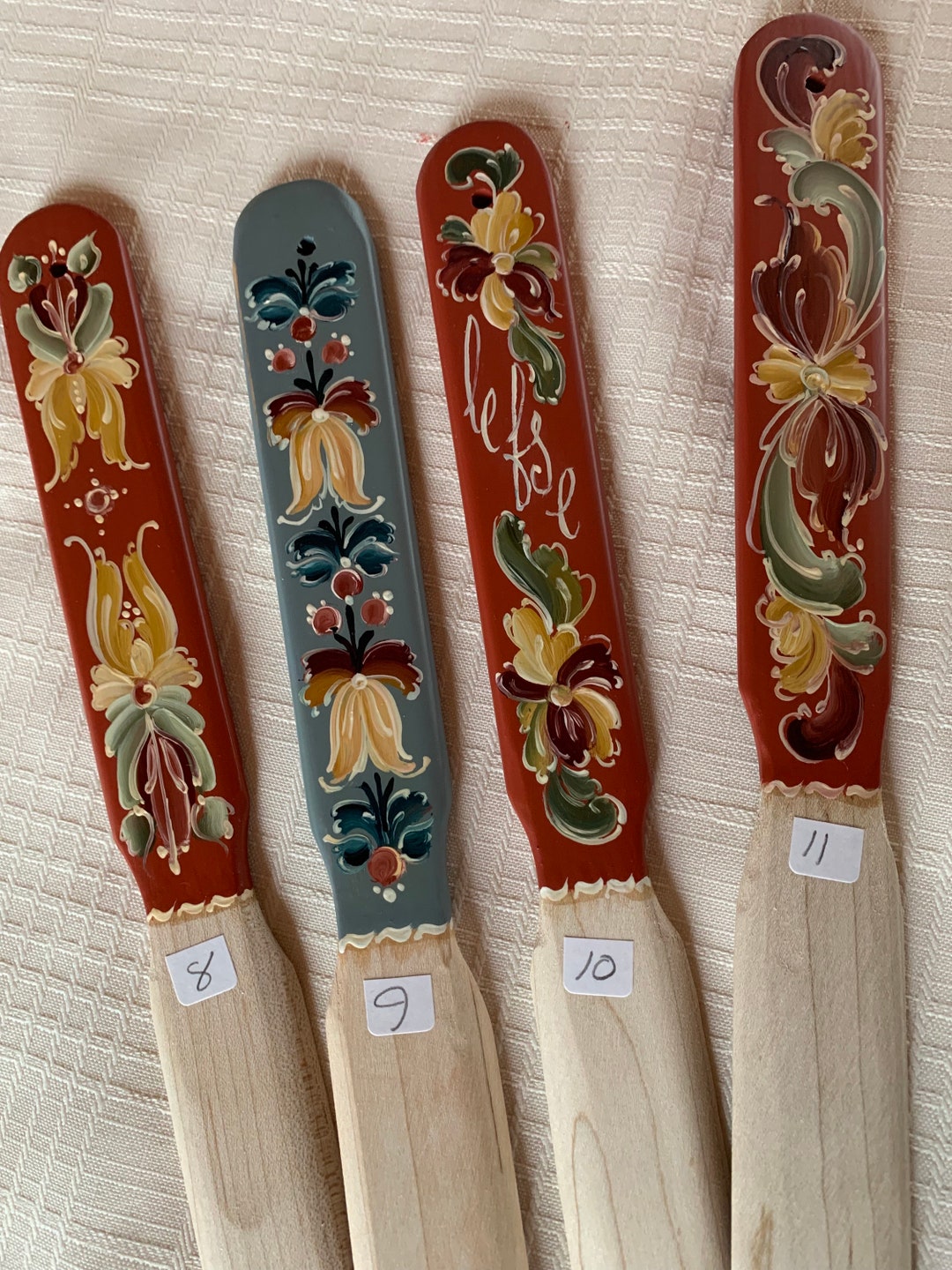 Lefse Stick With Traditional Style Hand Painted Rosemaling - Etsy
