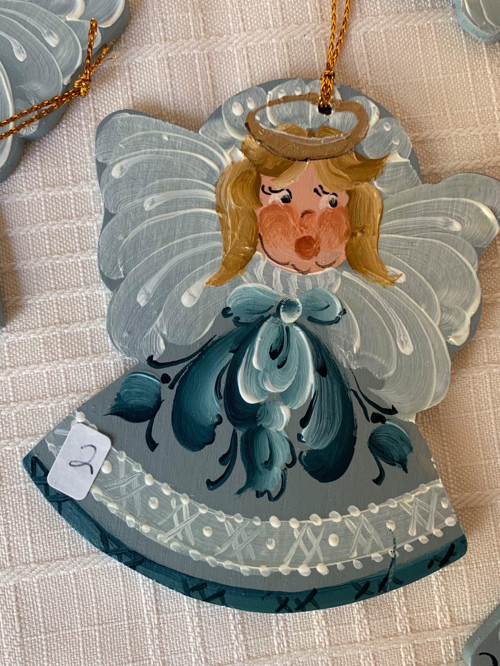 Wooden Cut-out 3.5 - 4”" Angels Hand Painted Telemark Style Rosemaled ...