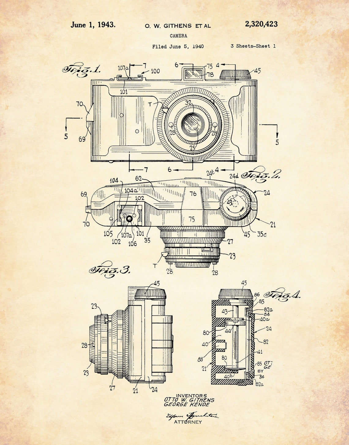 Vintage Camera Patent Drawings, Antique Camera, Photographer Gift ...