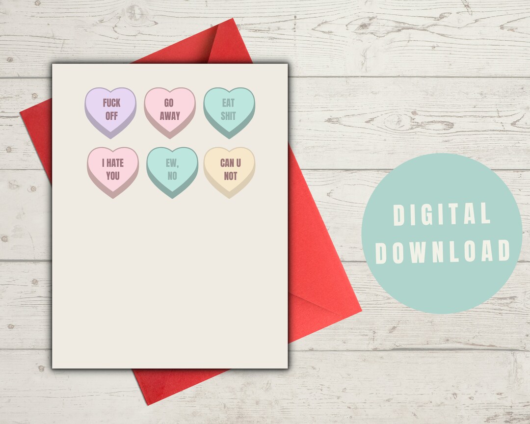 PRINTABLE Sassy Conversation Valentine's Day Card Digital Download ...