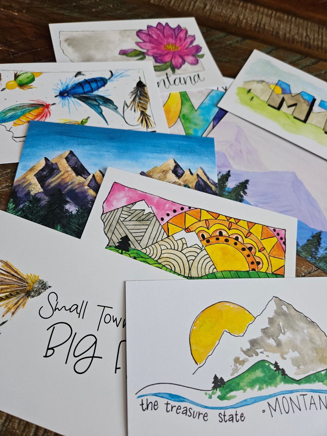 Montana Watercolor Postcard Set: Original Art, 9 Unique Designs - Etsy