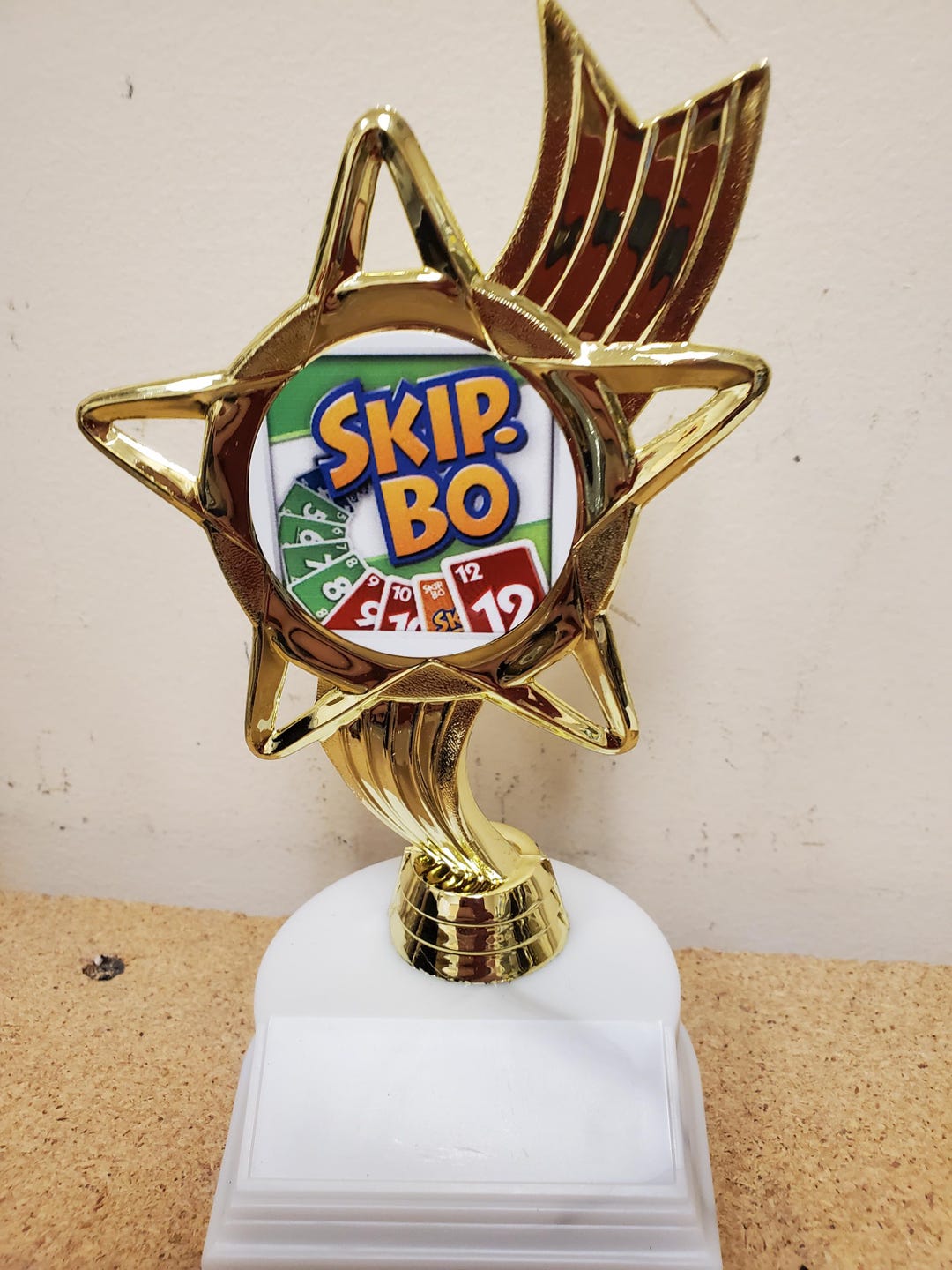 SKIP-BO Card Game Trophy or Award for Your Event, About 7" Tall ...