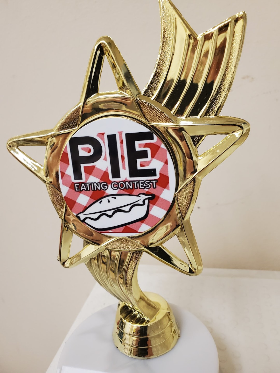 Pie Eating Contest Trophy or Award for Your Event, About 7" Tall ...