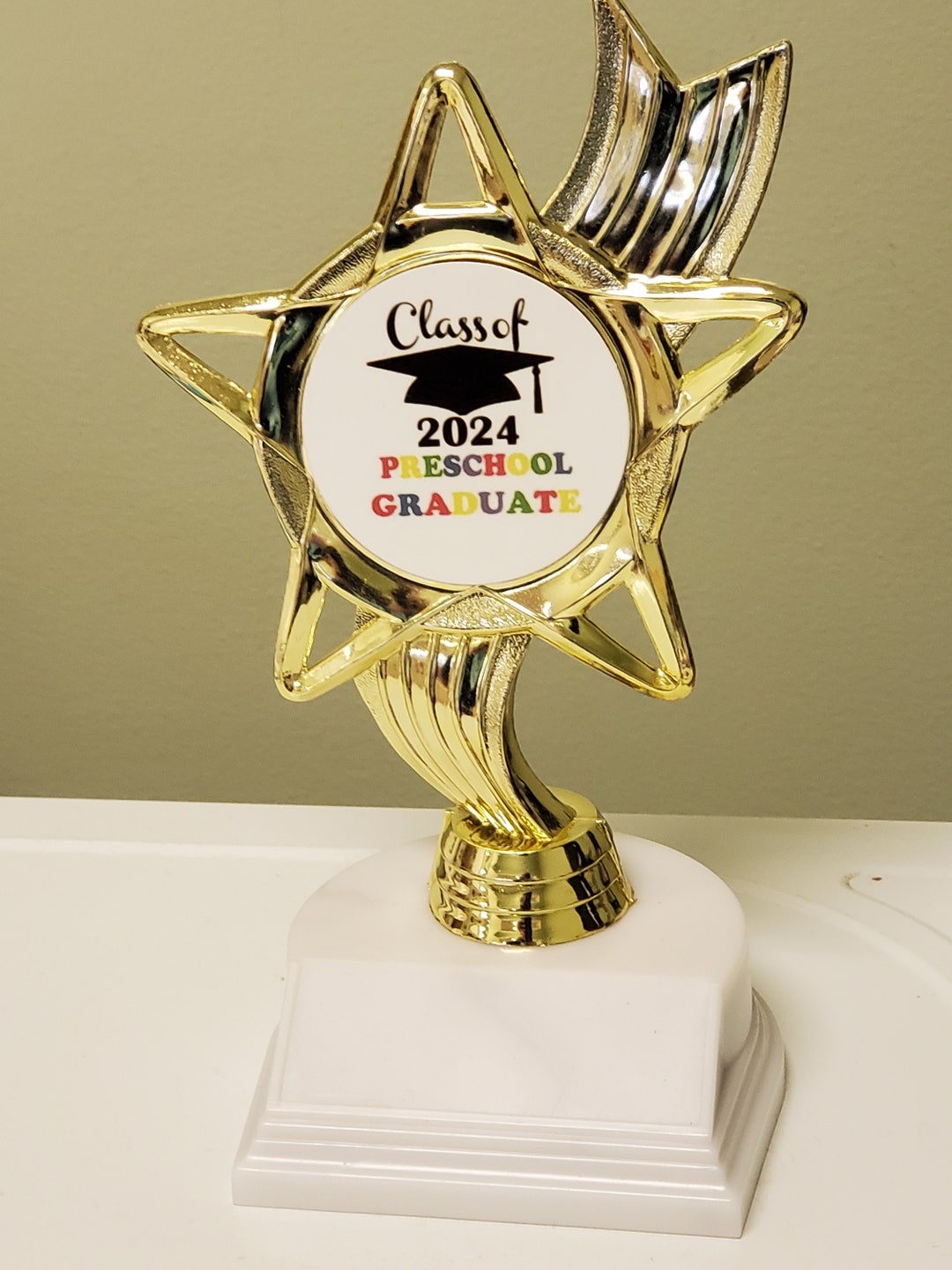 Class of 2024 or 2025 Preschool Graduation, Graduate Trophy, About 7 ...